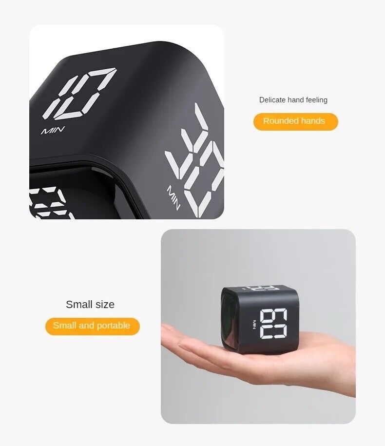 Cube Timer Gravity Sensor Flipping LED Display 4 Preset Time Dual Mode