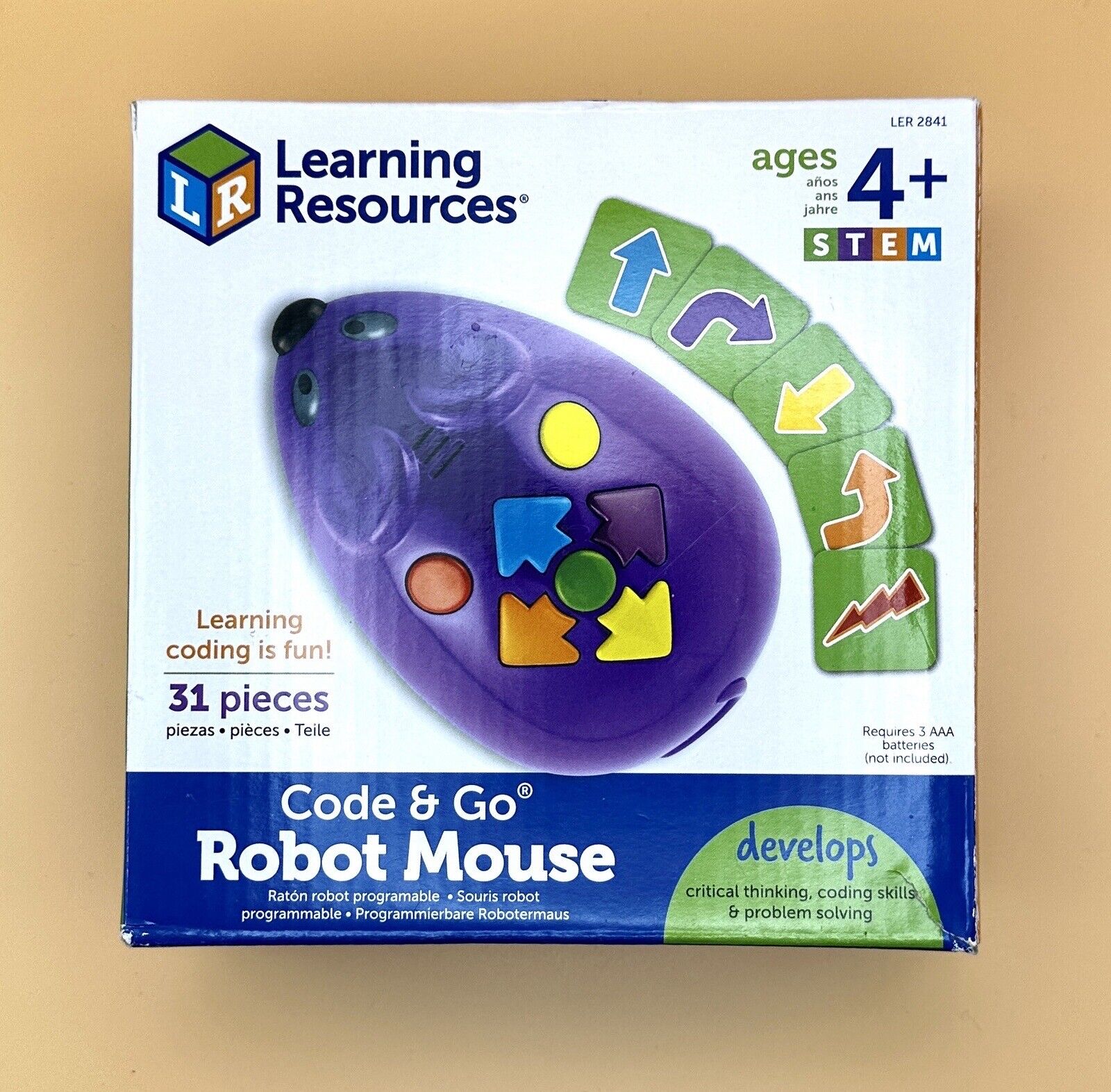 Learning Resources Code & Go Robot Mouse - 31 Pieces, Ages 4+, Coding